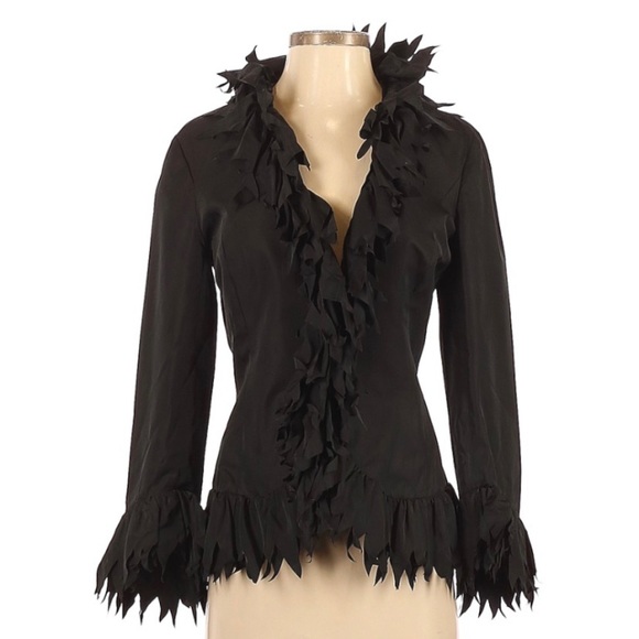 GEORGE REICH | Jackets & Coats | George Reich Size L Ruffled Jacket In ...